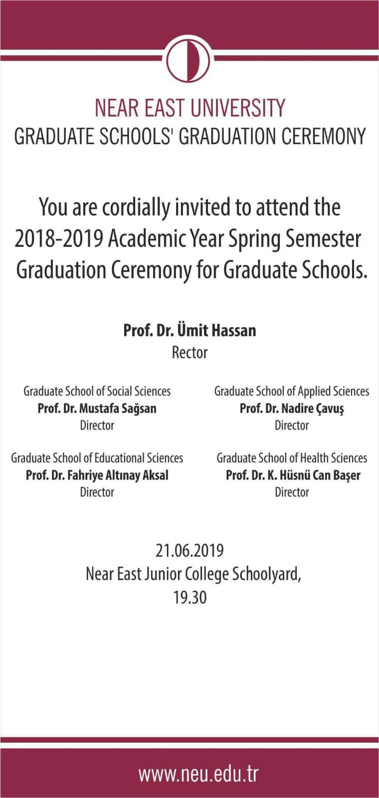 2018-2019 Academic Year Spring Semester Graduation Ceremony of Graduate ...
