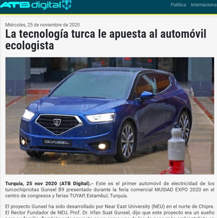 KKTC’nin Yerli ve Milli Otomobili GÜNSEL, Dünya Basınında Büyük Ses ...