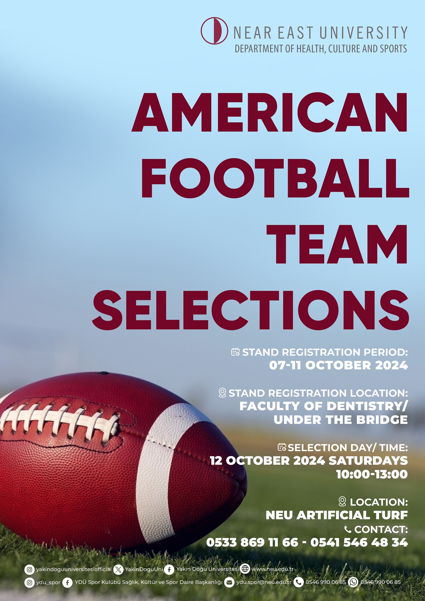 American Football Team Selections – Near East University