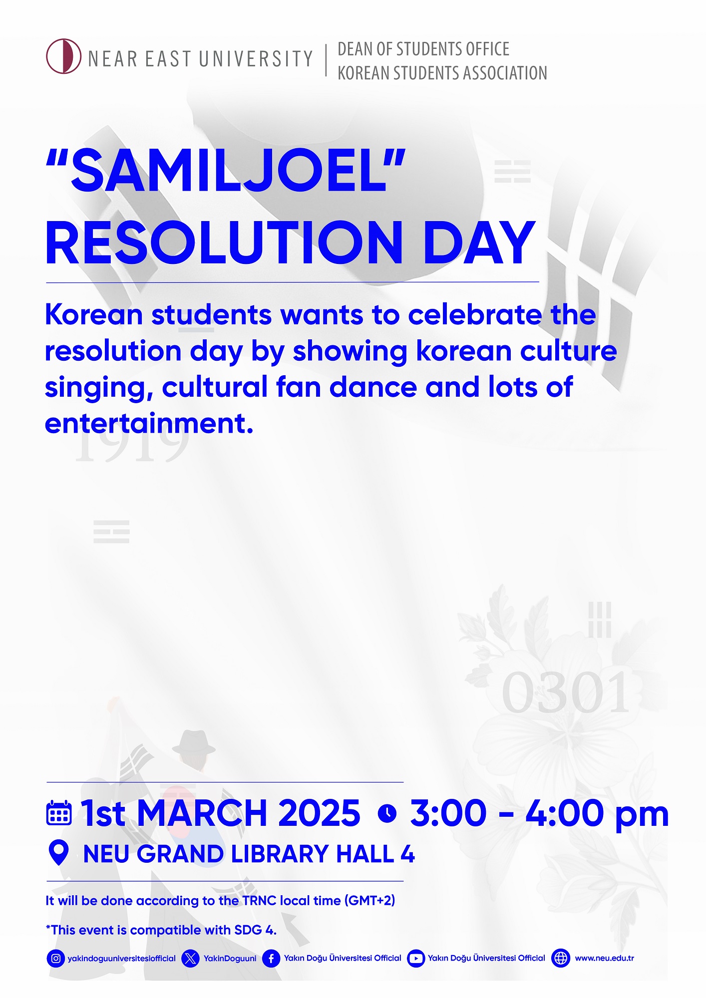 Korean Students Association: “Samiljoel” Resolution Day – Near East ...