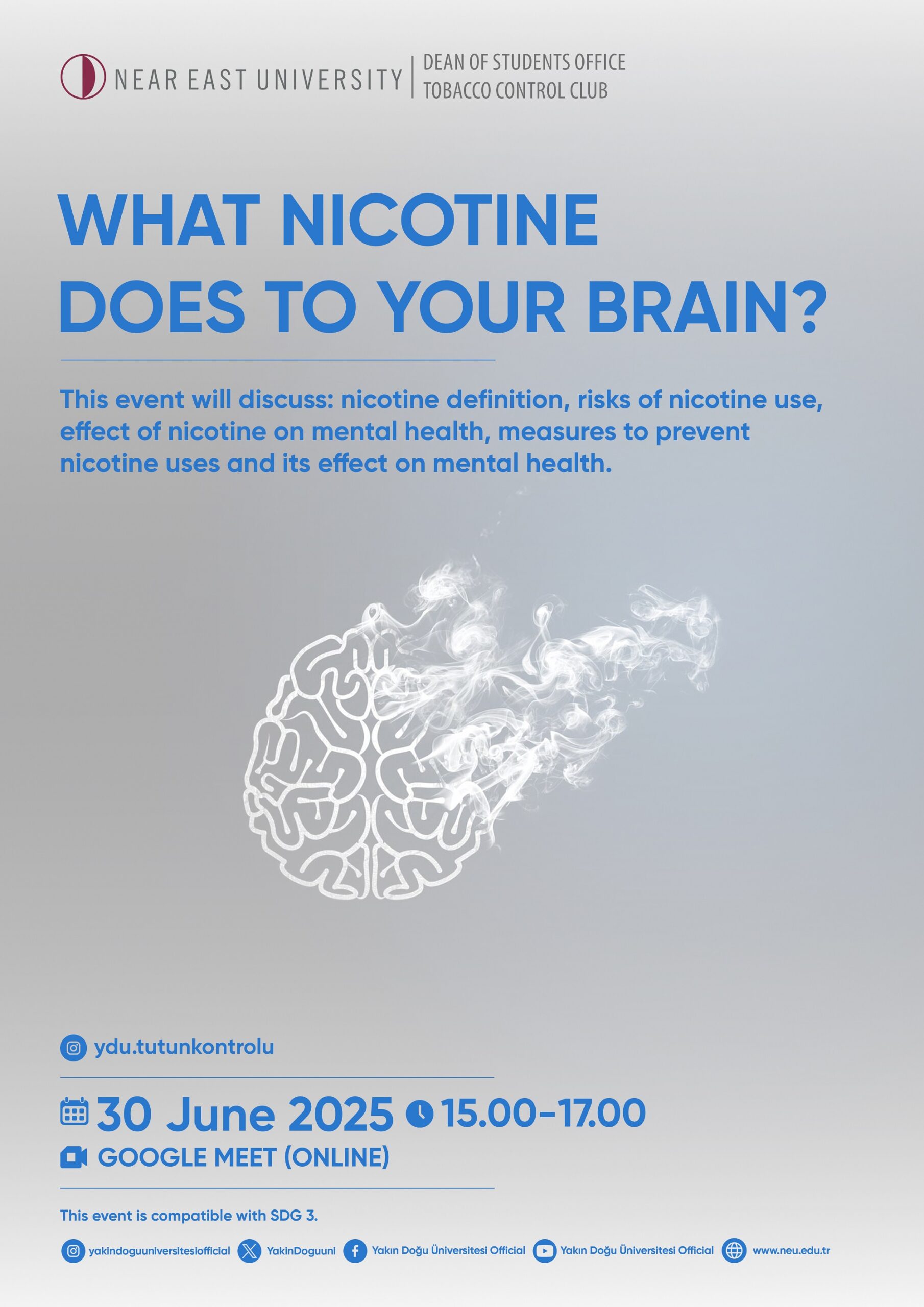 Tobacco Control Club: What Nicotine Does to your Brain? – Near East ...